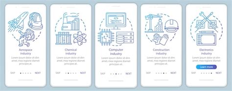 Premium Vector Research Industries Onboarding Mobile App Page Screen Vector Template