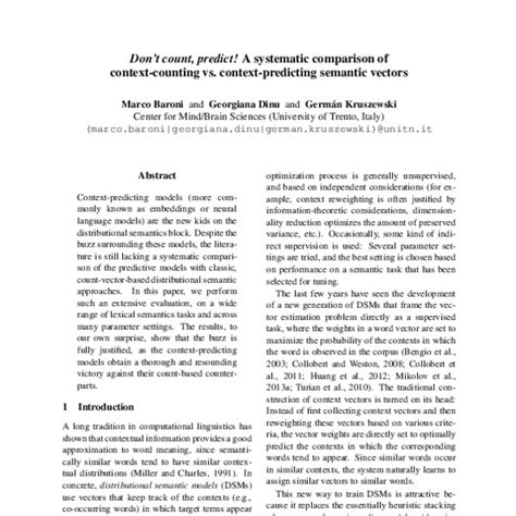 Dont Count Predict A Systematic Comparison Of Context Counting Vs