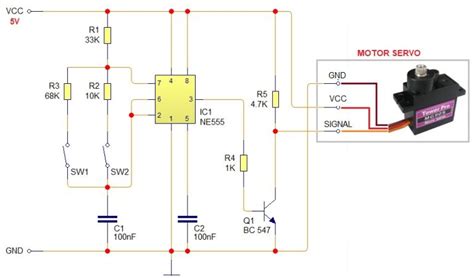 √ Skema Rangkaian Tester Penggerak Motor Servo Sederhana Finooid