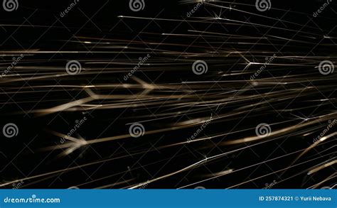 Bright Sparks On A Black Background Sparks Of Fire Fly And Fall Cut