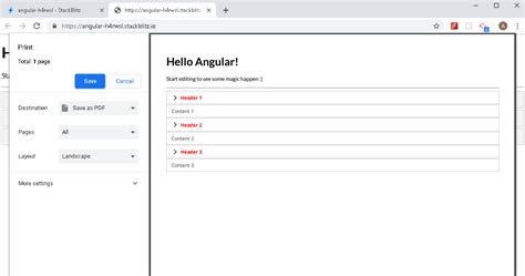 Css Expand All Primeng Accordion Panels Automatically For Printing