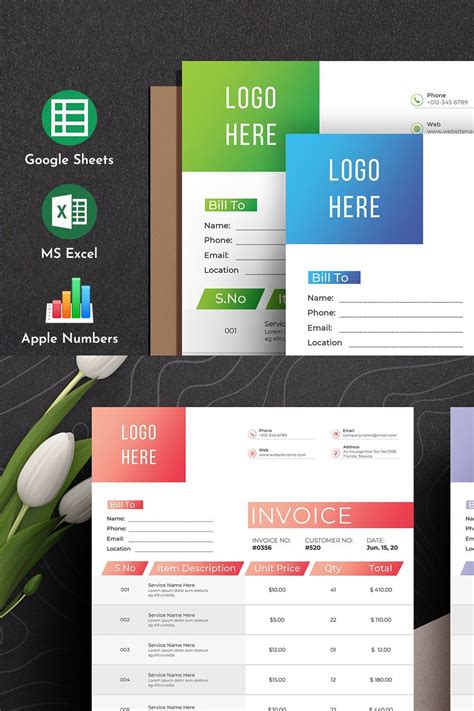 Invoice Excel Google Sheets Word MasterBundles