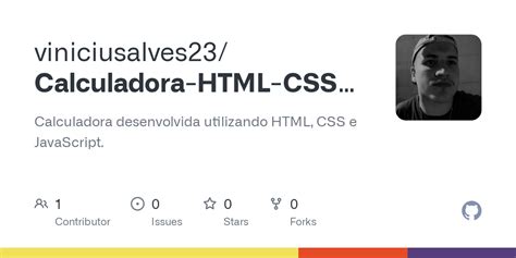 Github Viniciusalves23calculadora Html Css Js Calculadora