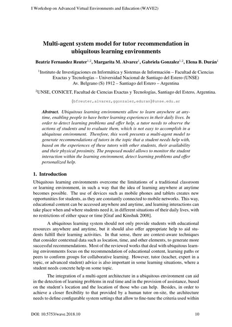 Pdf Multi Agent System Model For Tutor Recommendation In Ubiquitous Learning Environments