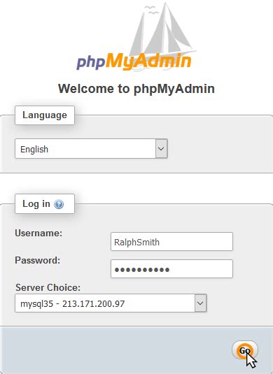 Accessing A Mysql Database Using Phpmyadmin