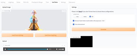 Webui生成过程没有进度条，生成结果播放不出，需要下载才可以 · Issue 317 · Opentalkersadtalker