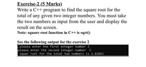 Solved Exercise 2 5 Marks Write A C Program To Find The