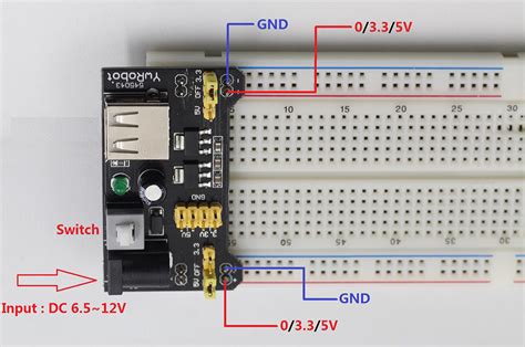 Módulo De Alimentação Para Breadboards 3 3v 5v Usb 700ma Mb102