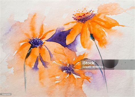 초대 카드 엽서 포스터 표지 장식과 같은 다양한 용도를 위한 추상 꽃 수채화 그림 수채화 손으로 그린 그림 꽃 그림입니다 0명에 대한 스톡 벡터 아트 및 기타 이미지