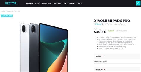Xiaomi Pad Pro Starts Retailing Via Giztop With An Introductory Discount Of Upto Gizmochina