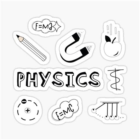 White Physics Subject Pack Sticker For Sale By The Goods Redbubble