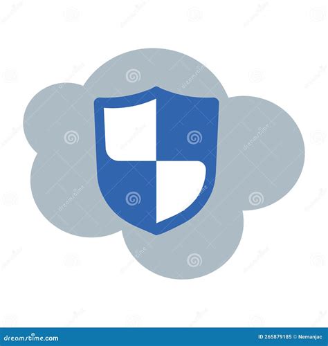 Cloud With Shield Stock Illustration Illustration Of Files 265879185