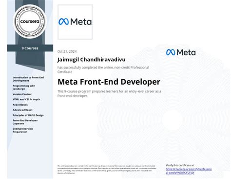 jaimugil c on linkedin frontenddeveloper meta coursera webdevelopment learningjourney…