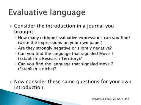 PPT Using Academic Vocabulary IV Evaluative Language Reviewing The Literature PowerPoint