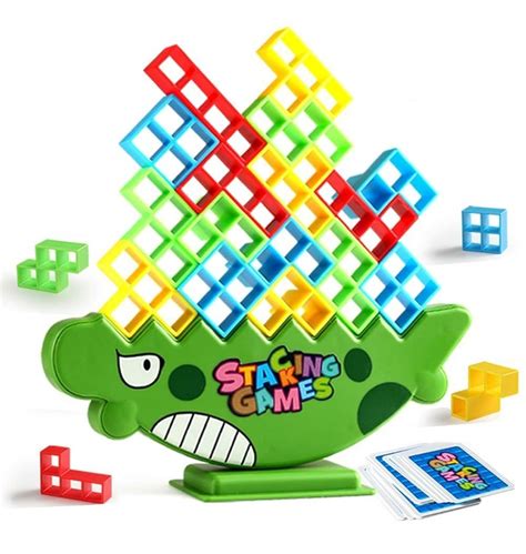 Tetra Tower Game 밸런스 스태킹 블록 게임 및 성인을 위한 보드 팀 타워 테트라 가족에게 완벽한 티몬