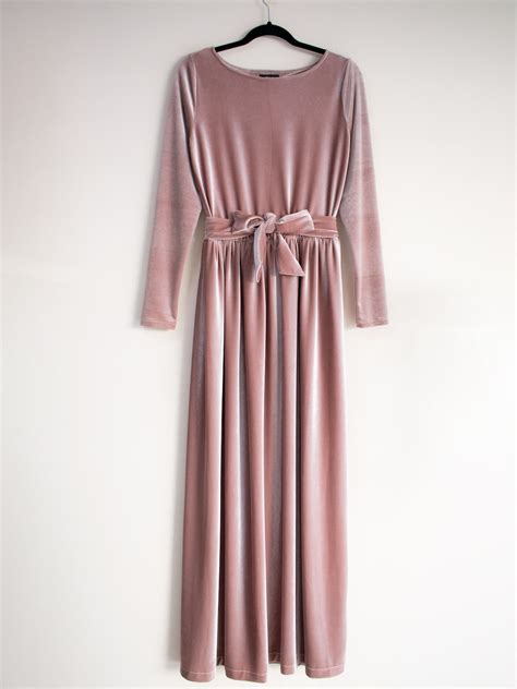 Sale Prom Dress Long Sleeve Velvet Maxi Dress Plus Size Prom Dress