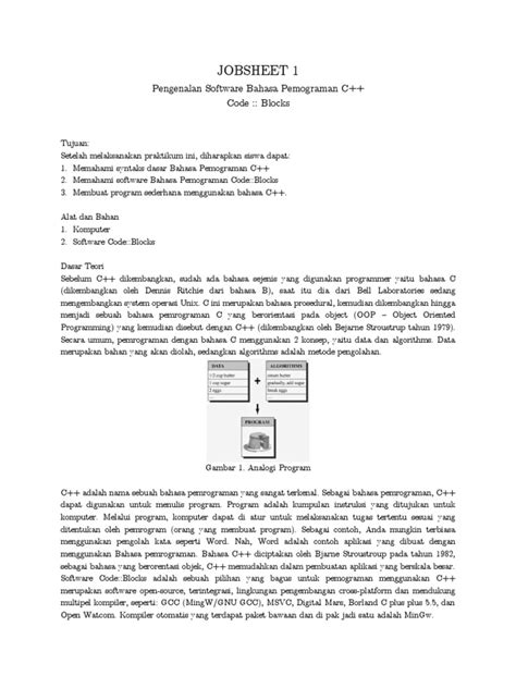 Jobsheet 1 Pengenalan Code Blocks Pdf