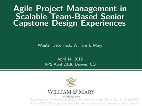 Agile Project Management In Scalable Team Based Senior Capstone Design