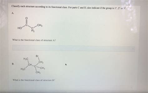 Solved Classify Each Structure According To Its Functional