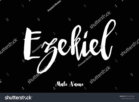 Ezekielmale Name Bold Cursive Calligraphy Typeface Stock Vector