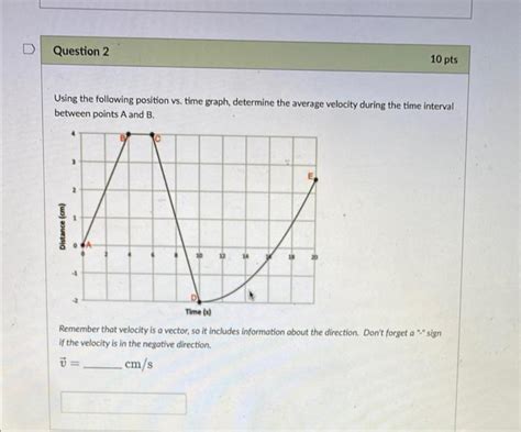 Solved Question Pts Using The Following Position Vs Chegg