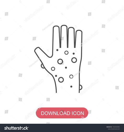 Eczema Hand Skin Line Icon Linear Stock Vector Royalty Free 1442442092 Shutterstock