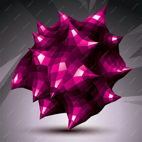 Premium Vector Abstract Asymmetric Vector Purple Object Constructed From Different Elements