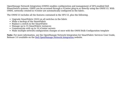 Openmanage Network Integration Smartfabric Services With Multisite Vsan Stretched Cluster