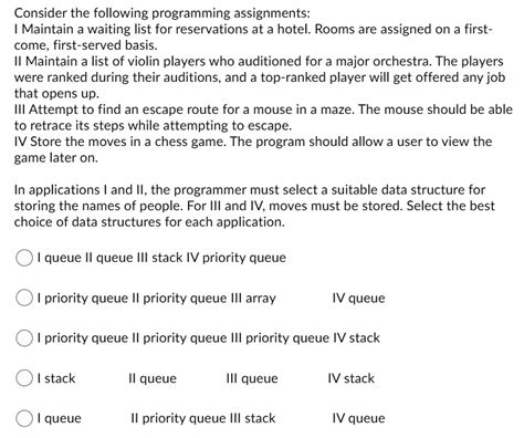 Solved Consider The Following Programming Assignments I Maintain A Waiting List For