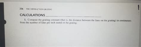 Calculationscompute The Grating Constant That Is