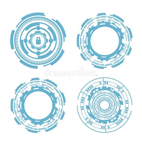 Set Of Technology Futuristic User Interfaces Stock Vector