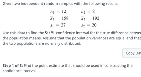 solved given two independent random samples with the