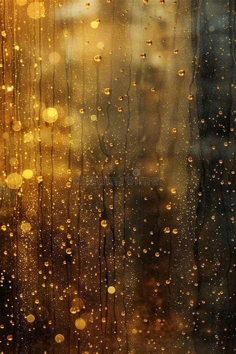 Glowing Rainy Border With Light Particles And Water Droplet Gradients