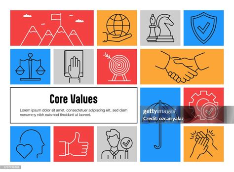 Core Values Related Vector Banner Design Concept Global Multisphere