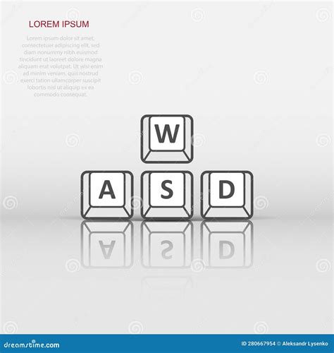 Wasd Button Icon In Flat Style Keyboard Vector Illustration On White Isolated Background Stock