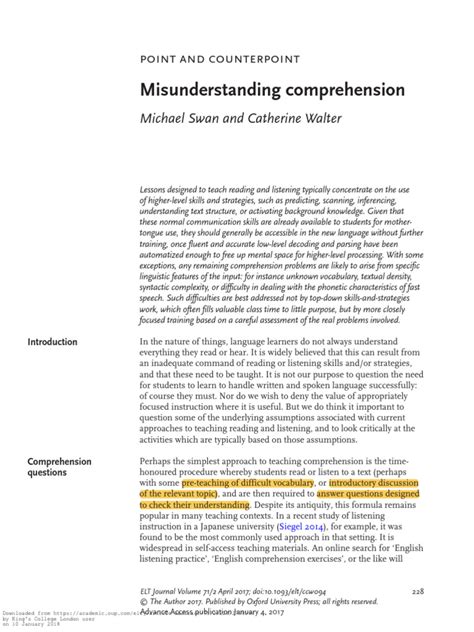 Misunderstanding Comprehension Download Free Pdf Reading