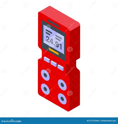 Red Gas Detector Icon Isometric Vector Meter Instrument Stock