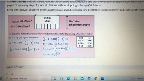 solved consider a rectangular foundation having b 2m and