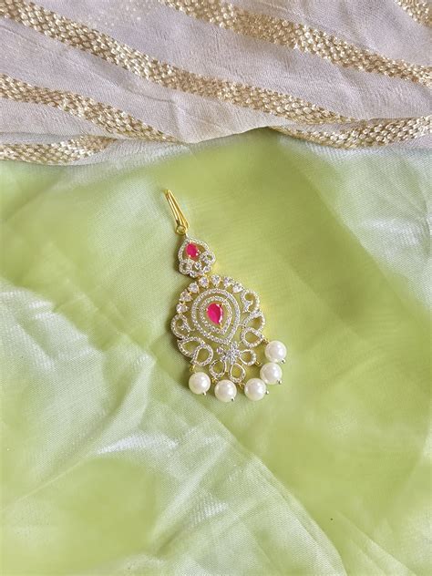 Ruby Daimond Tikka Indian Jewllery