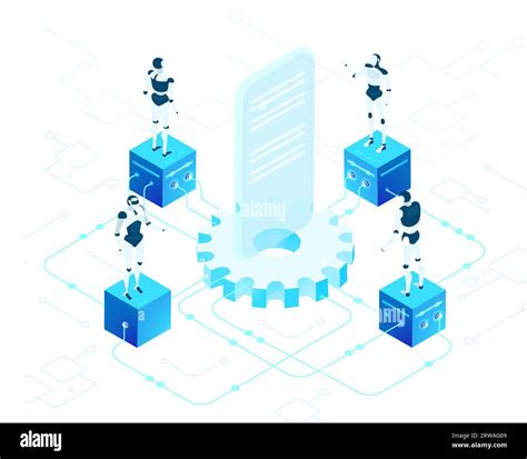 robots and artificial intelligence concept infographic robots working