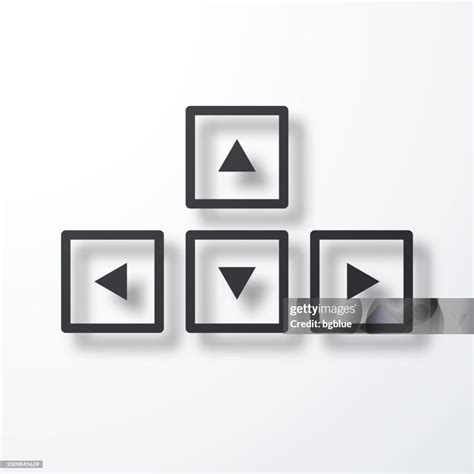 Keyboard Arrows Icon With Shadow On White Background High Res Vector Graphic Getty Images