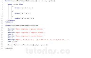 Funciones PSeint Funciones Expresiones Relacionales Tutorias Co