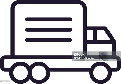 트럭 개념입니다 배너 전단지 및 웹 사이트에 대한 현대적인 개요 고품질 그림 트렌디한 플랫 스타일로 편집 가능한 획 배달의 라인 아이콘 개념에 대한 스톡 벡터 아트 및 기타