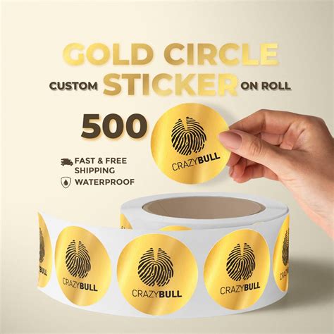 Custom Gold Foil Stickers Golden Labels Personalized Circle Labels On