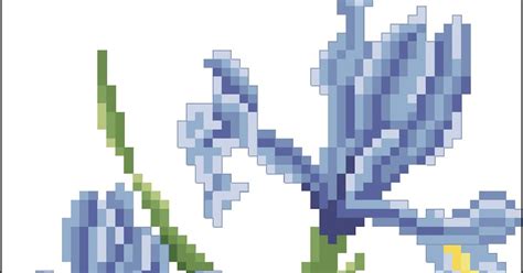 Iris Flower Counted Cross Stitch Patterns And Charts