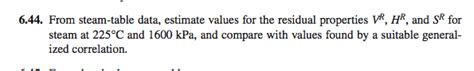 solved 6 44 from steam table data estimate values for the