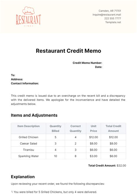 Free Credit Memo Templates To Edit Online And Print