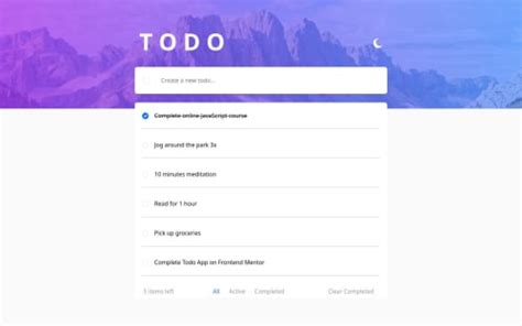 Frontend Mentor Todo App Using Bootstrap And React Coding Challenge