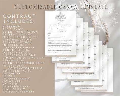 Software Development Agreement Editable Software Development Contract Template Programming