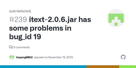 Itext 206jar Has Some Problems In Bugid 19 · Issue 239 · Rjustdefects4j · Github